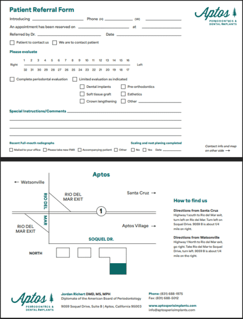 Print Referral Form - Aptos Periodontics & Dental Implants